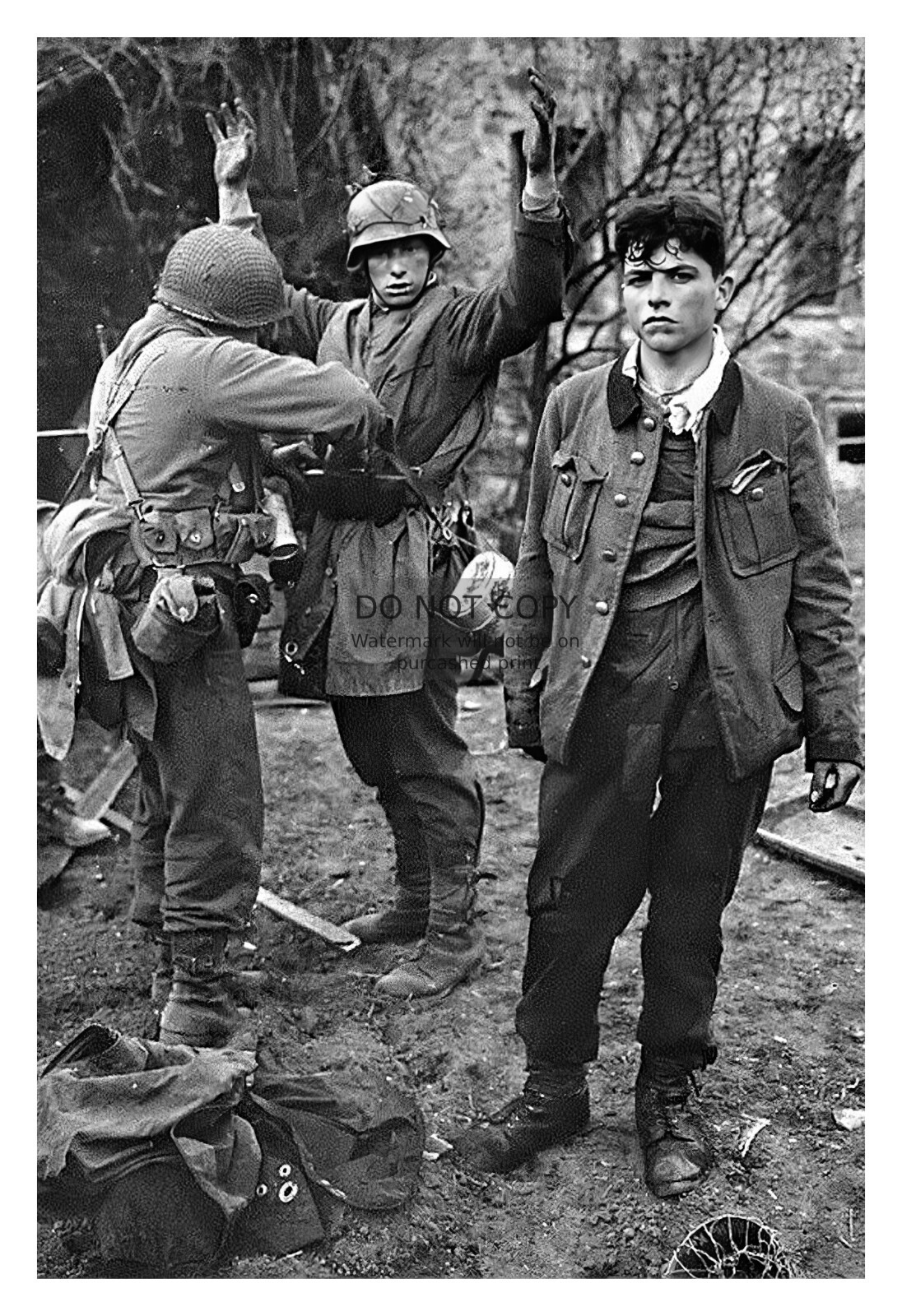 YOUNG GERMAN SOLDIER POWS CAPTURED BY U.S. TROOPS WW2 WWII 4X6 PHOTO | eBay