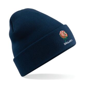 England Rugby Warm Winter Skull Cap English Rose Navy Knitted Beanie ...