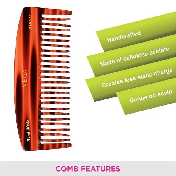 Vega Handmade Comb - Large De-tangling HMC-21 1 Pcs | eBay