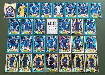 Chelsea FC MEGA TEAM SET Match Attax Premiere League 2017 2018 28 Cards ...