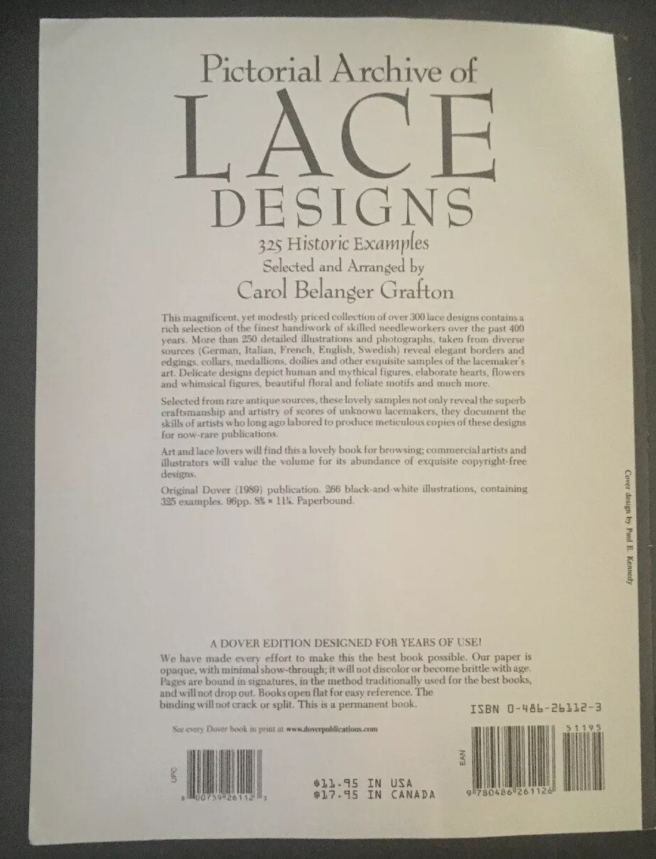 Pictorial Archive of Lace Designs : 325 Historic Examples by Carol ...