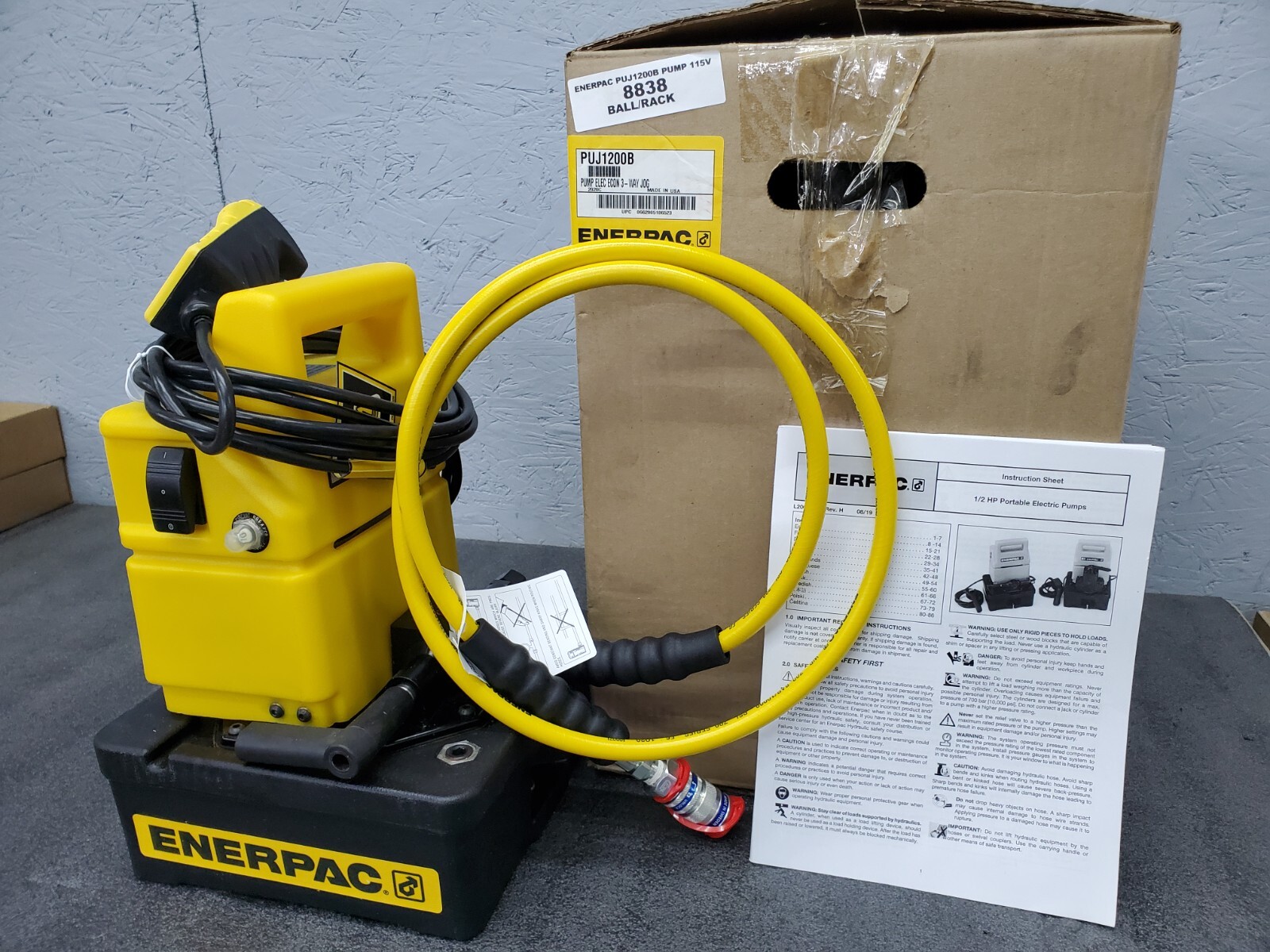 ENERPAC PUJ1200B Electric Hydraulic Pump 115V, 1 Phase, 10,000PSI | eBay
