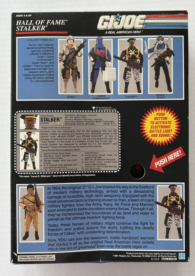 GI Joe Hall Of Fame Action Figure 12" Stalker Vintage 1991 Hasbro | eBay