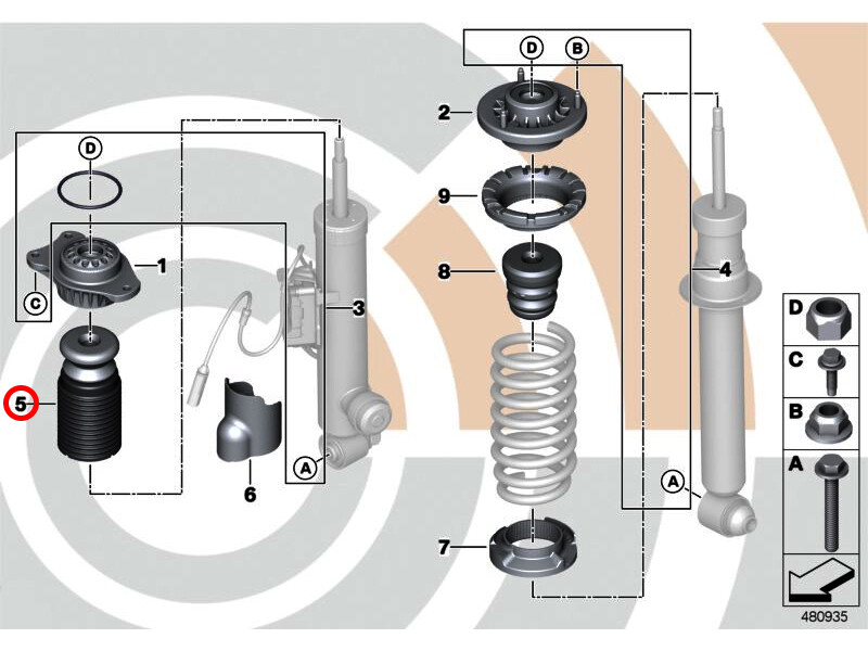 BMW 5' Series F11 Touring Rear Shock Absorber Damper Dust Cover (JS) | eBay
