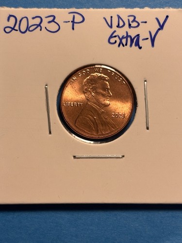 2023-P VDB Extra V Error Shield One Cent Uncirculated BU US Mint Coin ...