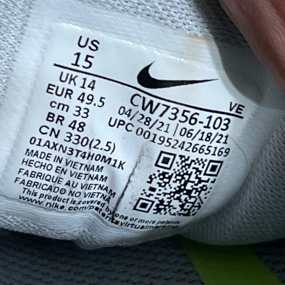 Nike Air Zoom Pegasus 38 Men's Size 15 Running Shoes White Blue ...