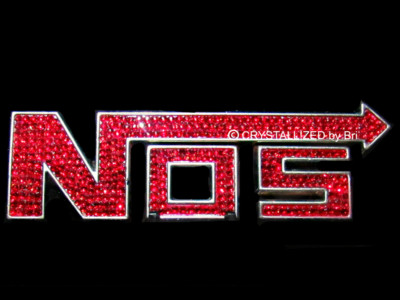 Bling NOS Emblem AUSTRIAN CRYSTALS Nitrous Oxide Badge Bedazzled Boost ...