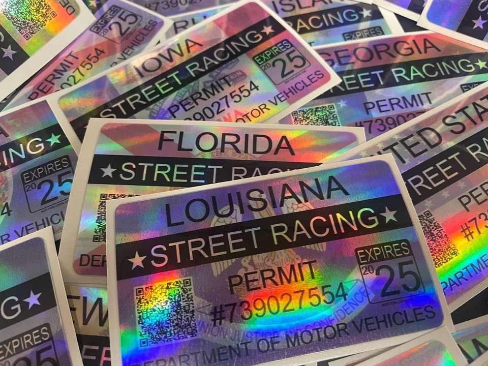 Street Racing Permit Car Truck Window Sticker Drag Racing Stickers ...