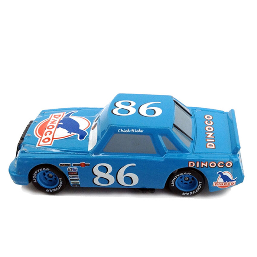 Diecast Model Car Disney Pixar Cars Blue Lightning McQueen Dinoco King ...