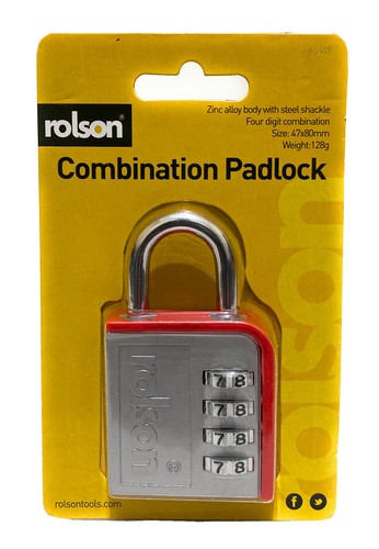 Rolson Padlock Combination Gym Locker Toolbox Lock Luggage Suitcase ...