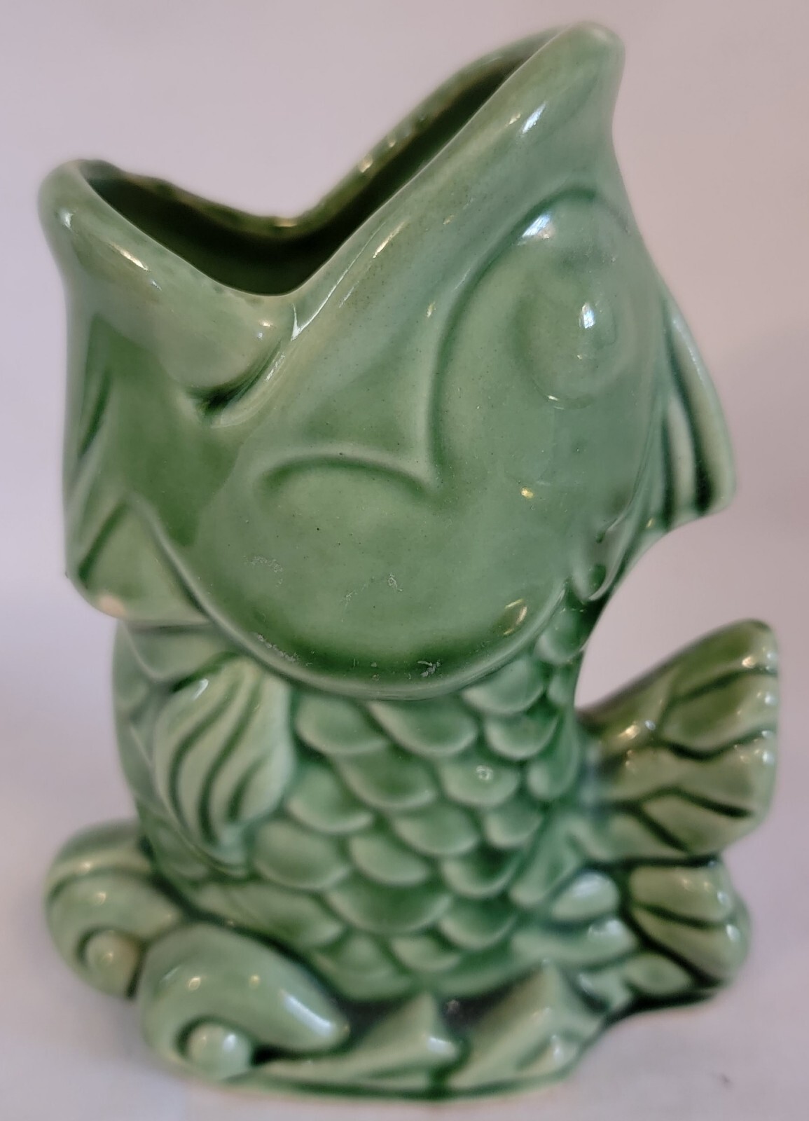 Shawnee Emerald Green Fish Vase Pottery USA Vtg Retro | eBay