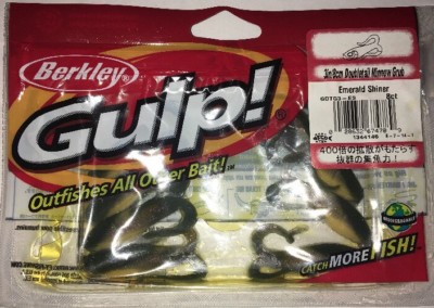 Berkley Gulp Emerald Shiner GDTG3-ES-3"/8cm Doubletail Minnow Grub 8 ct ...