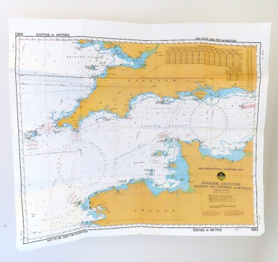 Vintage ADMIRALTY SEA CHART Maritime English Channel Large Old Map ...