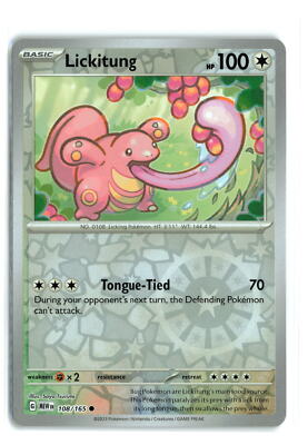 Lickitung 108/165 151 Reverse Holo Pokemon TCG NM-LP | eBay