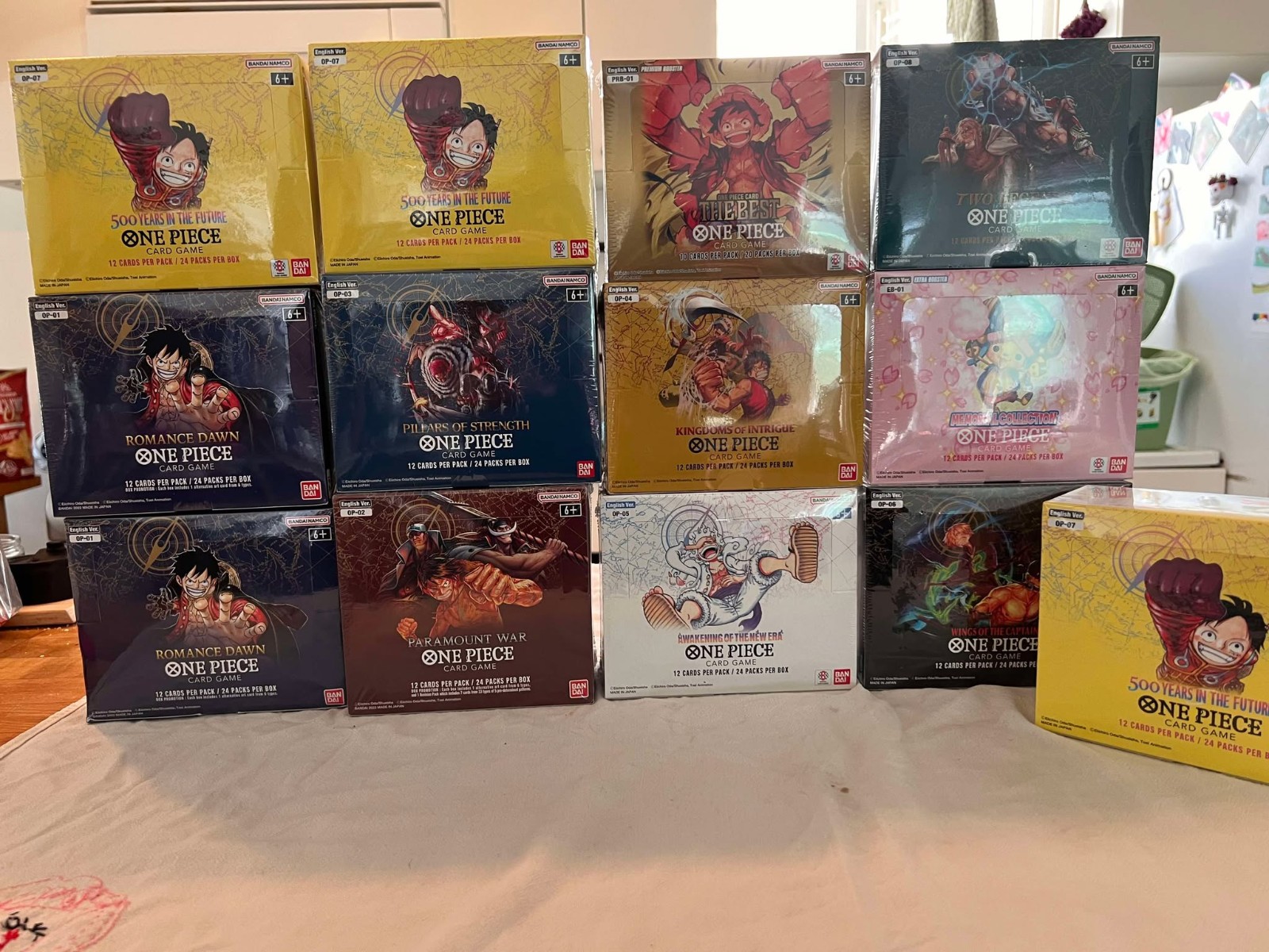 One Piece tcg English Booster Box Lot OP01-OP08 + EB01 & PRB01 **SEALED ...