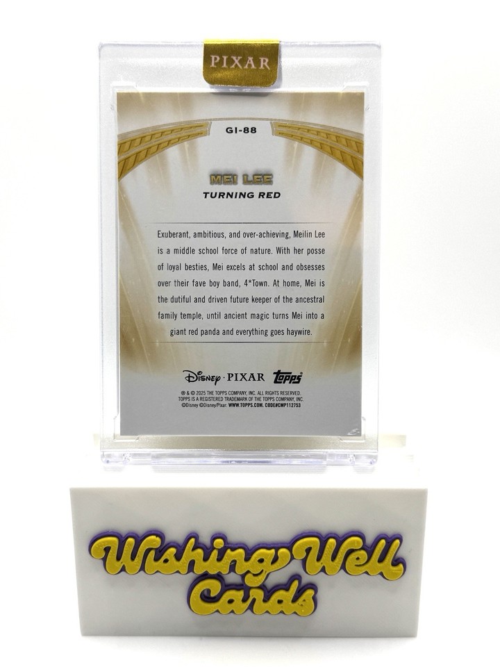 2025 Topps Pixar Gold Mei Lee /100 Golden Icons Encased Turning Red #GI ...