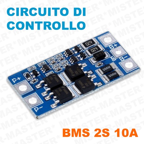 BMS 2S 10A CIRCUITO DI CONTROLLO E PROTEZIONE BATTERIE Li-ion 8,4V ...