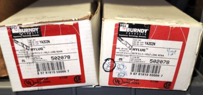 BURNDY YA2C2N HYLUG 2 STR CU 2-HOLE LONG NEMA BUTTPLICE (per box) | eBay