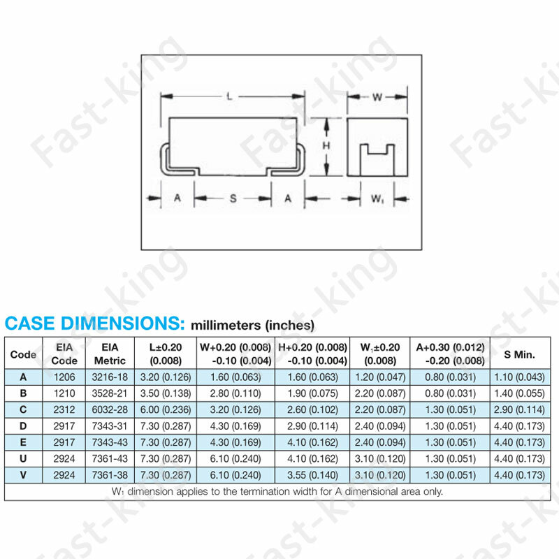 6032(2312) 2.2UF-220UF Tantalum Capacitors 6.3-35V SMD SMT Capacitor C ...