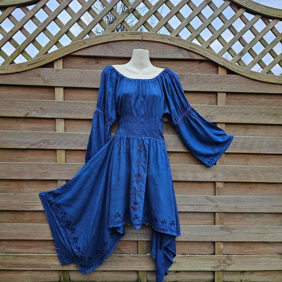 Tunic Blouse Long Sleeve Medieval Renaissance Slimming One Size 8 10 12 ...