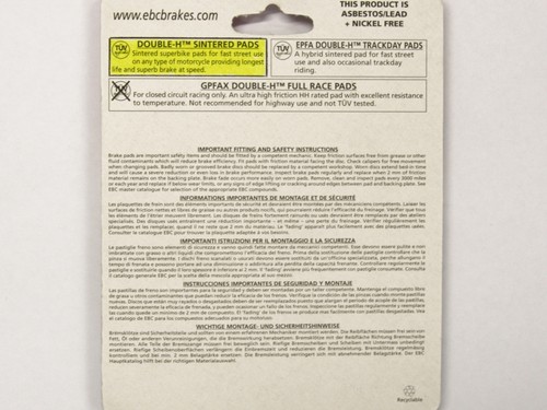 EBC HH Front Brake Pads 2004 2005 2006 2007 2008 2009 2010 GSXR 600 750 ...