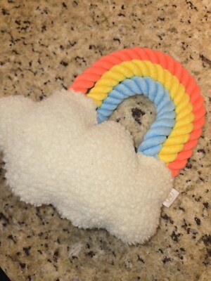 Rainbow Dog Toy Plush Cloud Tri Color Ropes Play Item For Pets | eBay