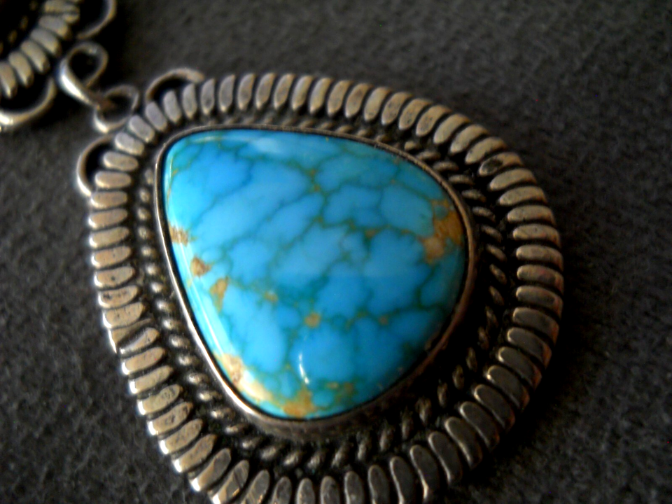 Native American Navajo Gem Web Turquoise Sterling Silver in Tandem ...