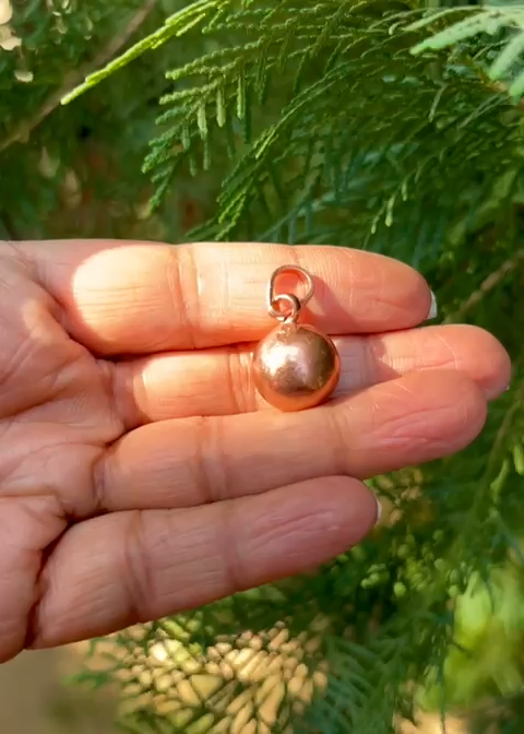 1Pc Pure Copper Healing Ball Pendant Locket Jewelry Spiritual, 14-15 mm ...
