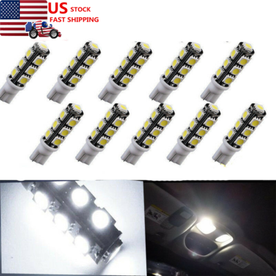 10PCS LED Landscape Light 13Led/smd Per Bulb 194 T10 T5 Wedge Base 12v ...