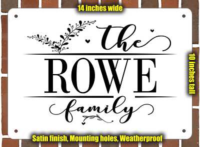 Rowe Family Decorative Metal Door or Wall Plaque (Style 2) | eBay