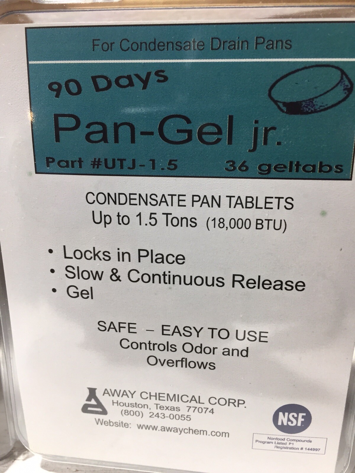 Set Of 3 Pan Gel Jr. Condensate Pan Treatment UTJ-1.5 Up to1.5Tons ...