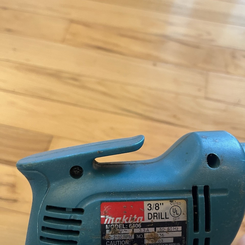 Makita 3/8" Reversible Electric Drill Corded 6410 Keyless Chuck Tested ...