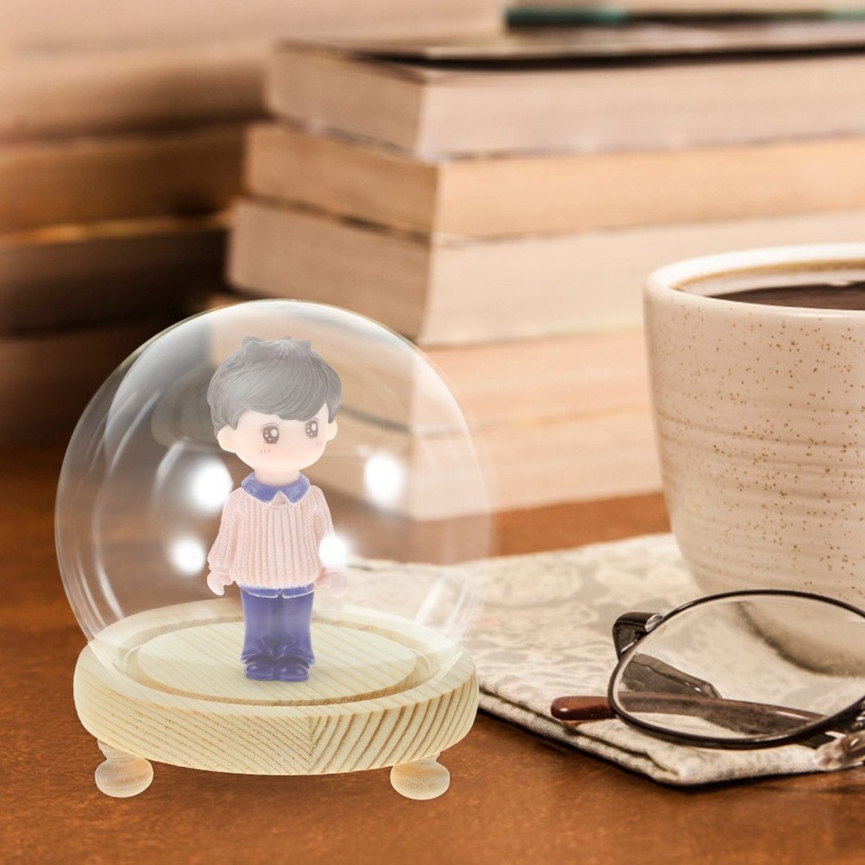 Glass Display Dome Miniature Case Small with Base Domes for Clear Globe ...