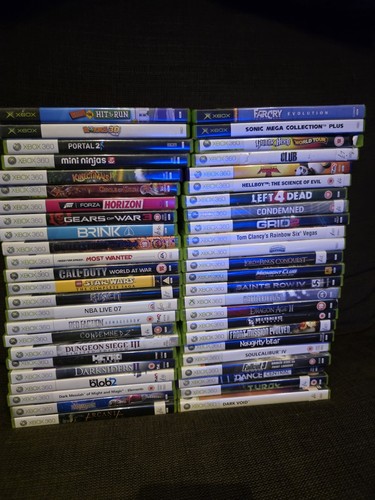 44 Microsoft Xbox 360 and 4 Xbox Game Cases, some with manuals - No ...