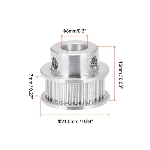 Timing Pulley Aluminium Synchronous Wheels with Screw 30 Teeth 8mm Bore ...