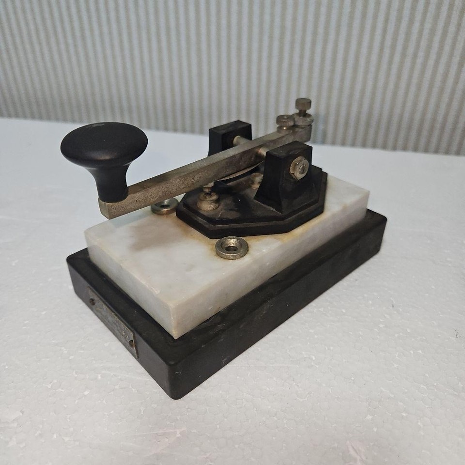 Vintage Swallow STREAMKEY HK-3S Telegraph Key Morse Code Machine Marble ...