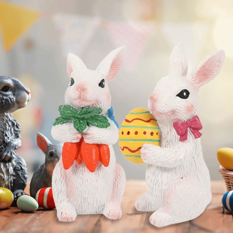 Standing Design Resin Rabbit Sculpture Easter Rabbit Decor Spring Season | eBay Australia