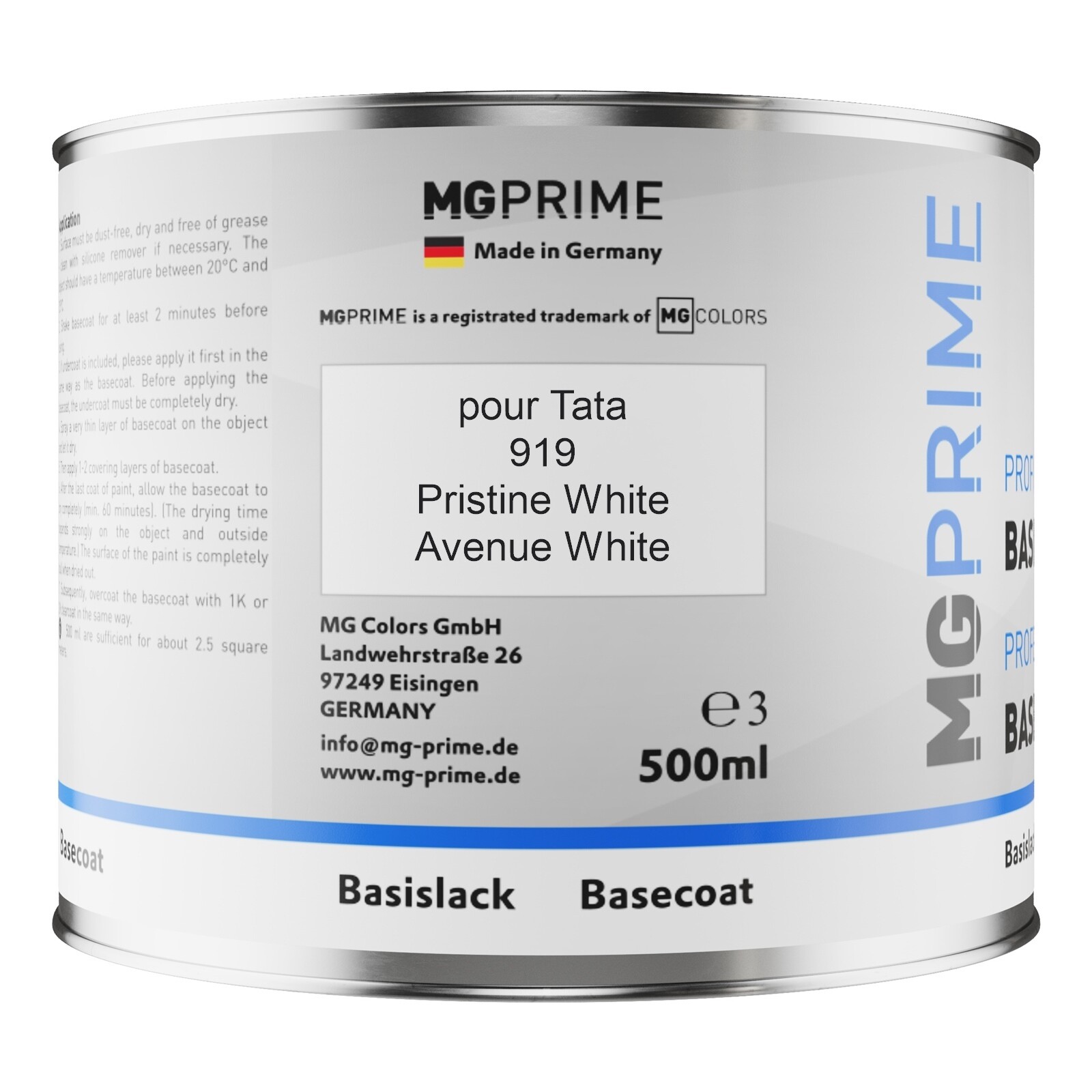 Peinture Voiture pot pour Tata 919 Pristine White Avenue White 0,5l | eBay