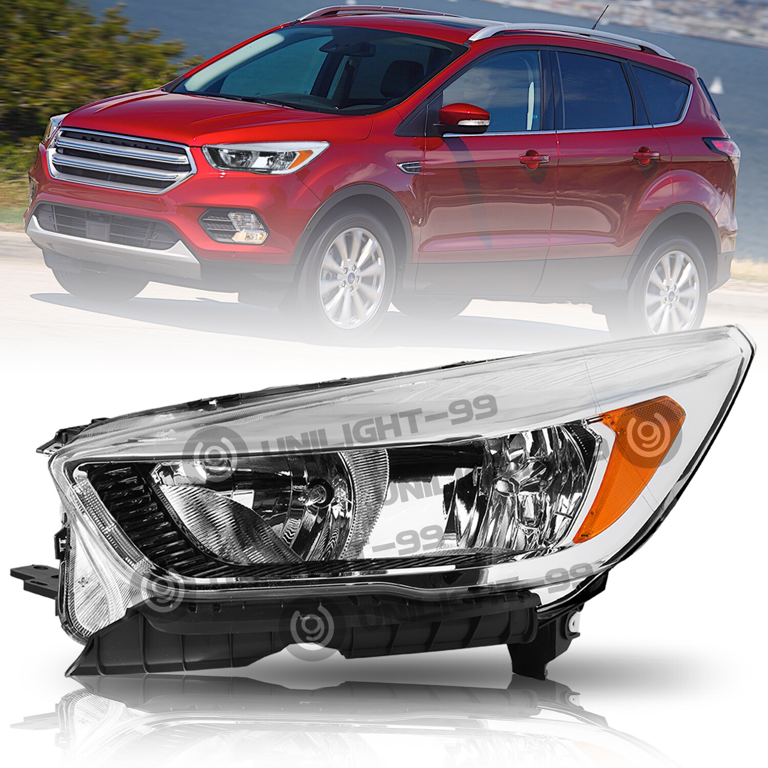 For 2017-2019 Ford Escape Halogen (W/O LED DRL) Headlight Lamp LH ...