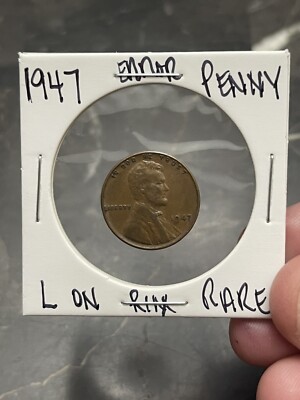 1947 No Mint Mark Wheat Penny L On The Rim RARE 1c Coin US | eBay