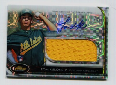 2012 Finest Tom Milone Rookie Jumbo Relic Autographs X-Fractors 38-299 ...