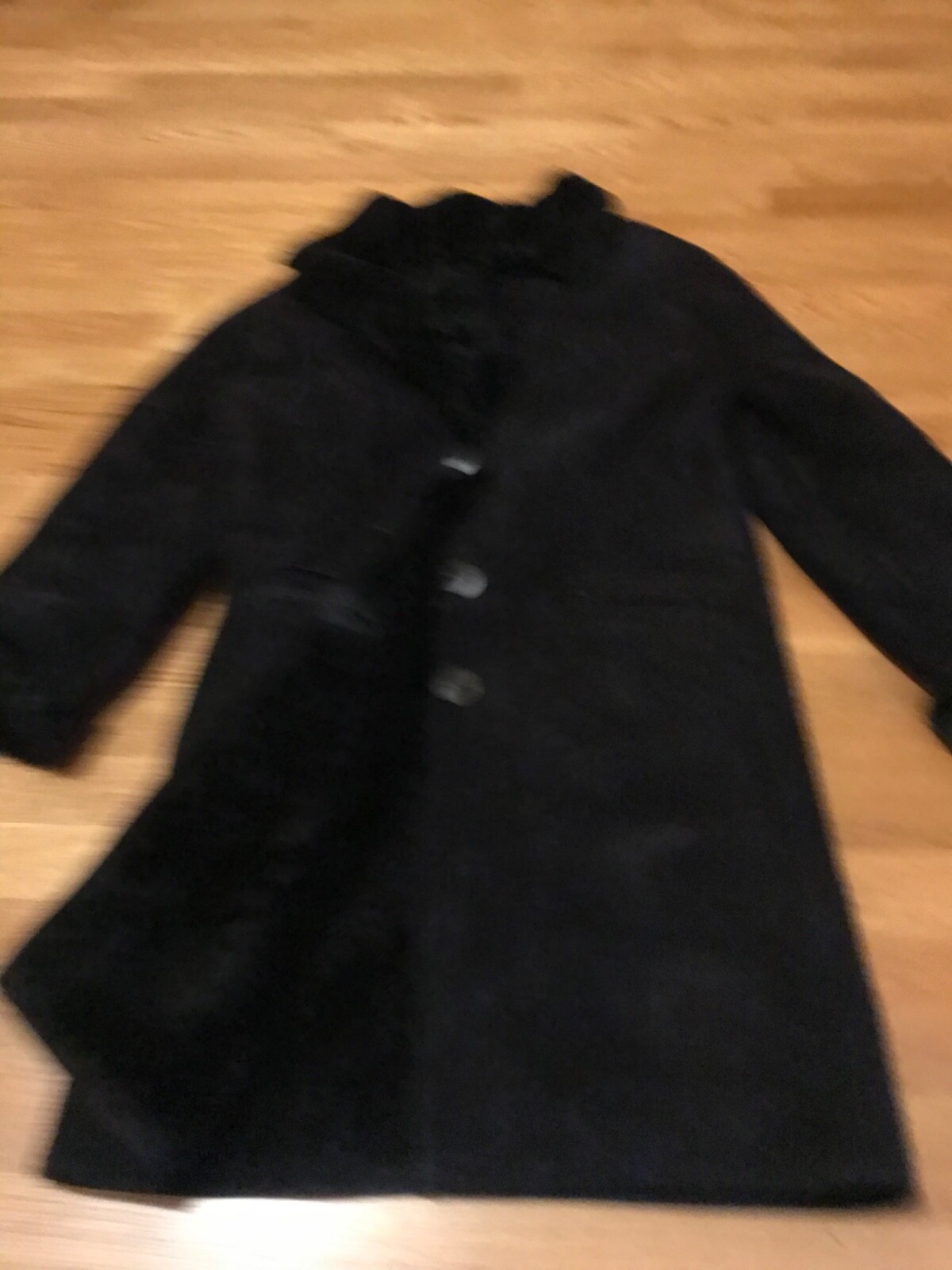 Shearling Black Fur Coat Small Vintage Woman's Size S… - Gem
