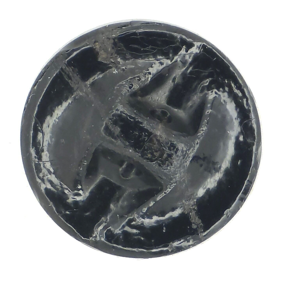 C1890s Antique Victorian Black Glass Marijuana Leaf Button Pot Cannabis ...