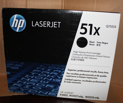 Genuine HP LaserJet 51x Black Toner High Volume Print Cartridge Q7551X ...