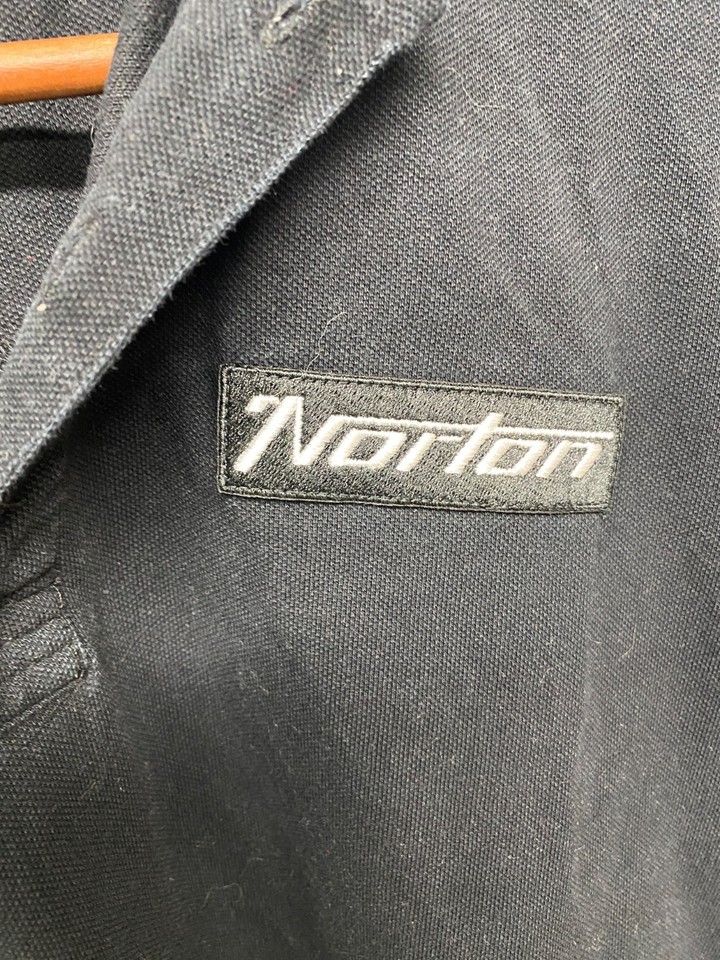 Norton Motorcycles Polo Shirt mens Large Black embroidered logo UK - L ...