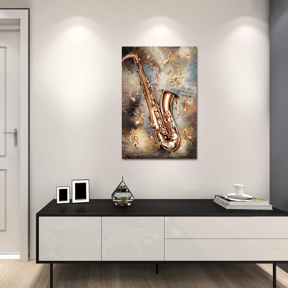 Saxophone Wall Art Canvas Prints Jazz Painting Musical Instrument Sax ...