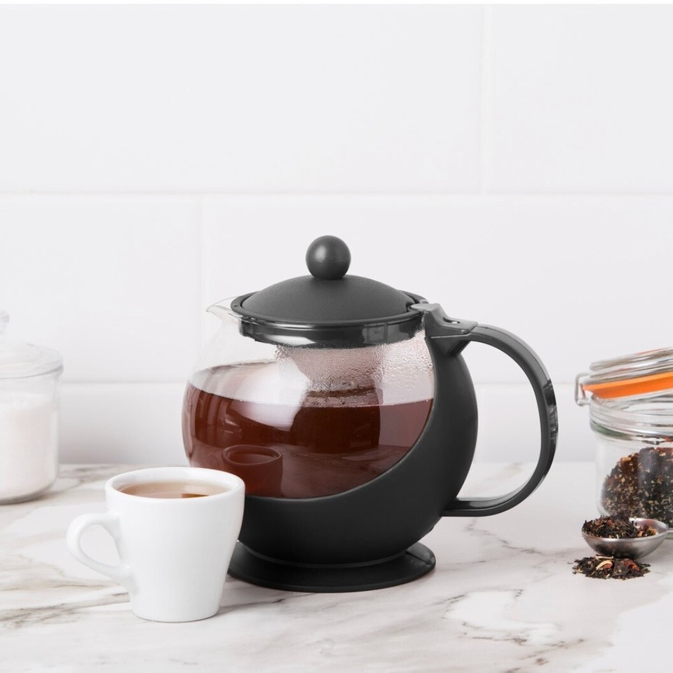 25 oz Tempered Glass Teapot Hot Tea Maker with Stainless Steel Infuser ...