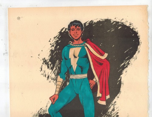 Captain Marvel Jr. Artwork/Litho signed by Dave Cockrum colored 10x13 ...