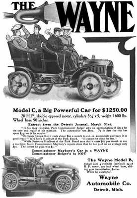 Wayne c1915 - Wayne Ad - The Wayne Model C, a Big Powerful Car for ...