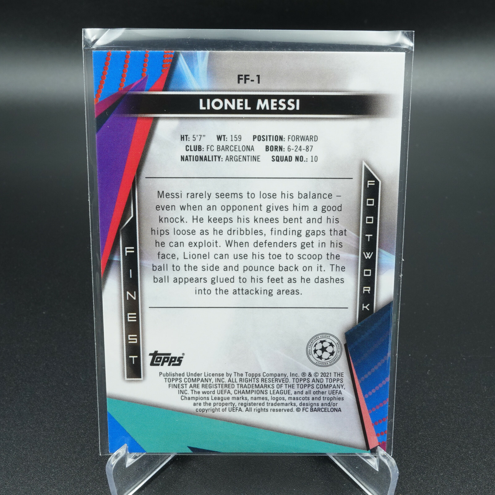 2020-21 TOPPS FINEST CARD UEFA LIONEL MESSI CHAMPIONS LEAGUE FINEST ...